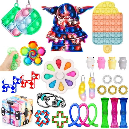 Fidget Toy Large TIK Tok Push Bubble Pop Stress Relief and Anti-Anxiety ...