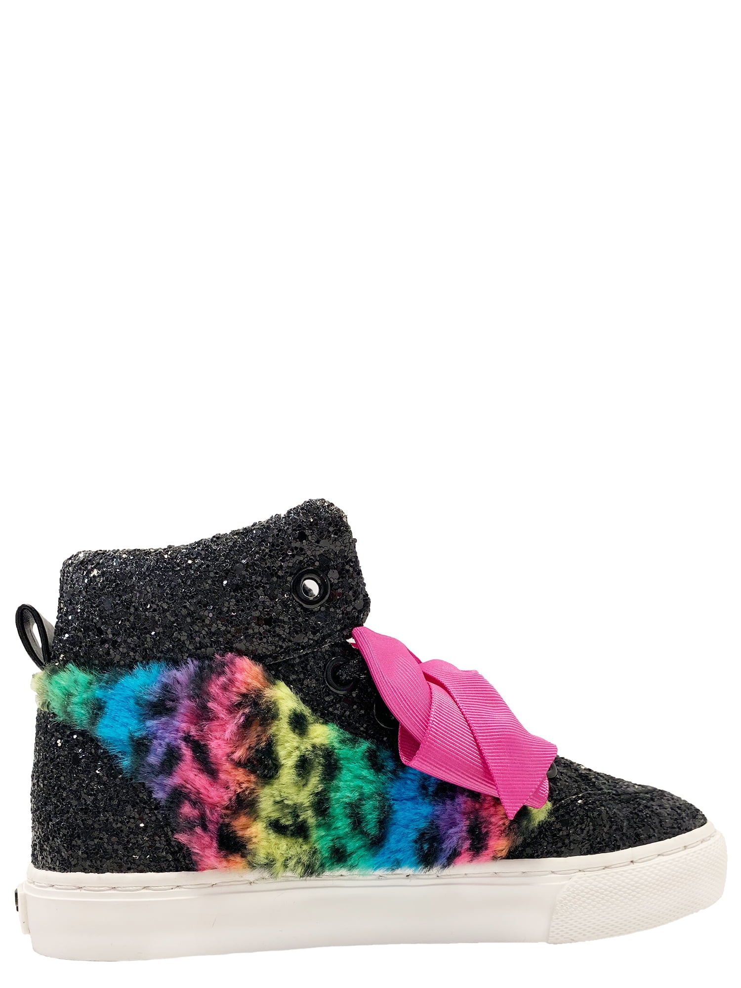 Jojo Siwa Girls' Rainbow Leopard High-top Sneakers - Walmart.com