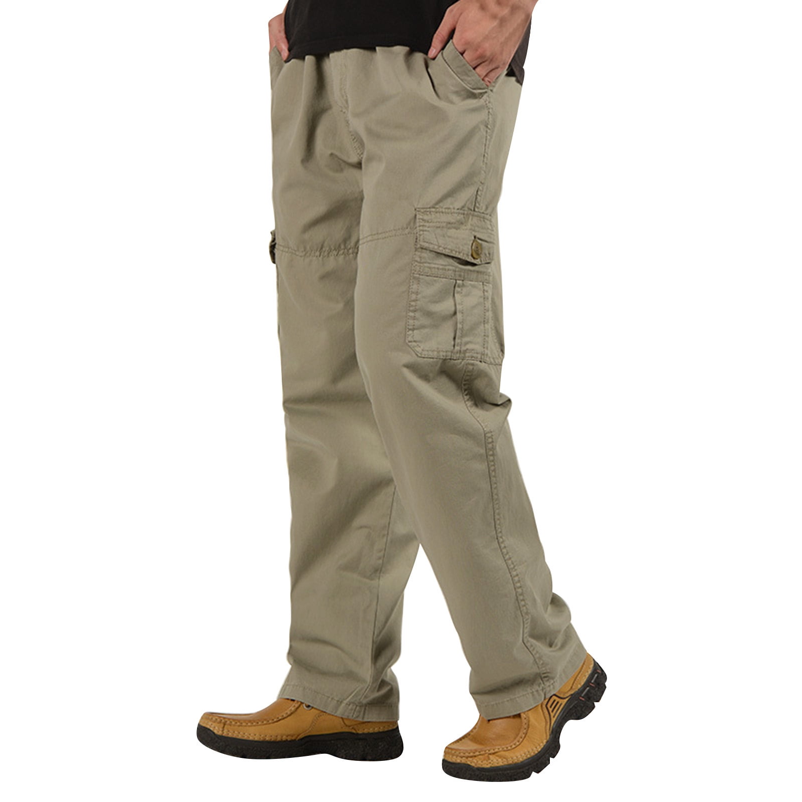 Eashery Pants for Men Straight Fit Workday Khaki Flex Pants Elastic ...