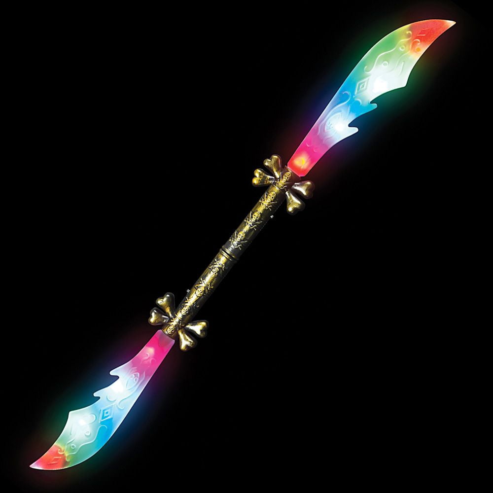 Mozlly LED Light Up Double Ended Skull Pirate Toy Sword Daggers - 3 ...