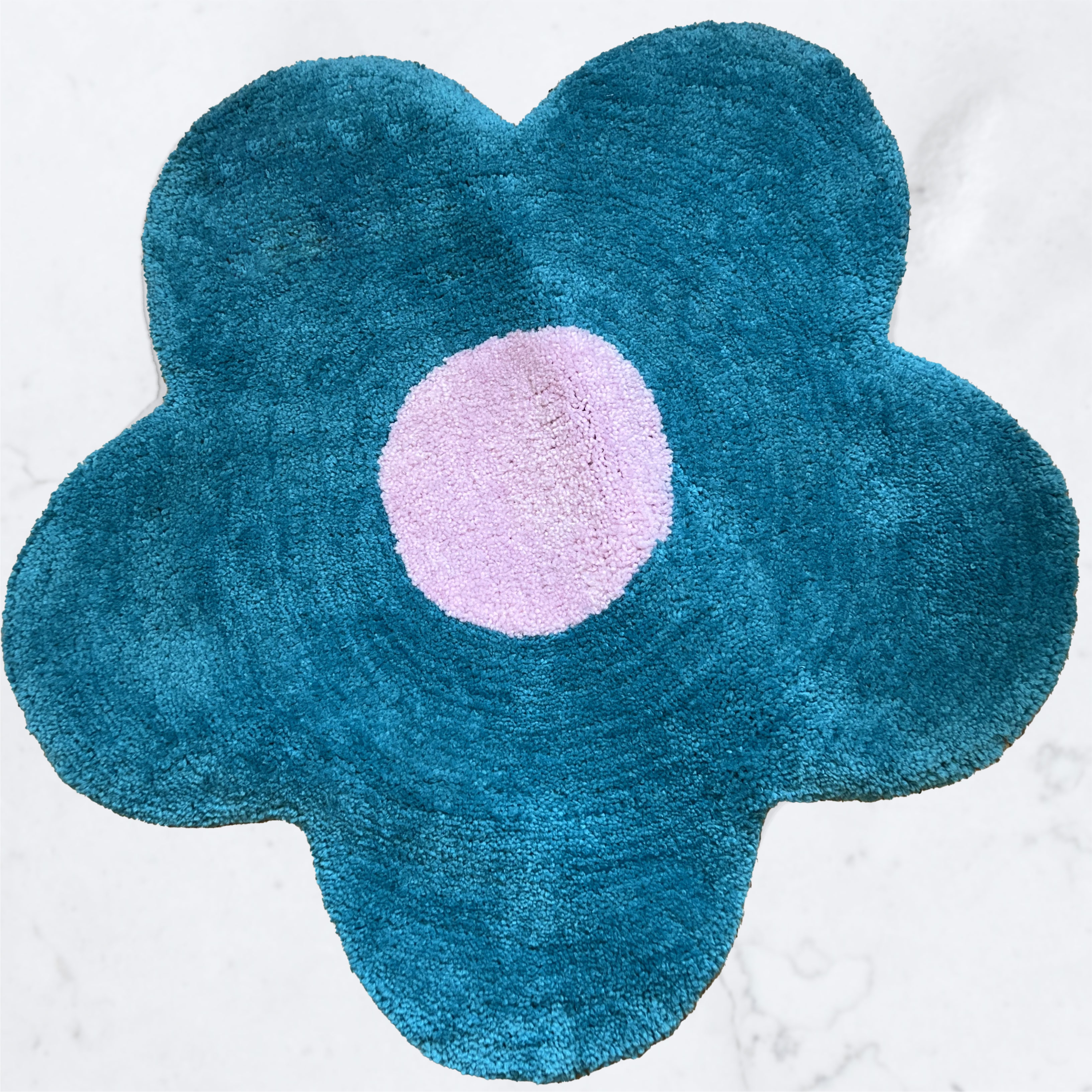Urban Shop Daisy Flower Shape Accent Rug with Anti-Skid, Teal, 30" x 30 ...