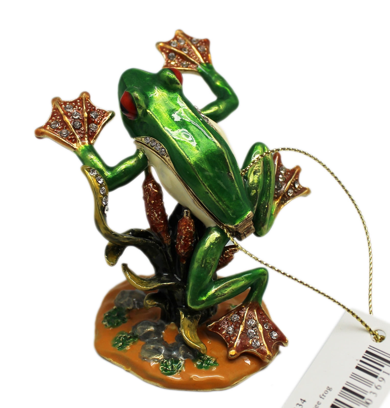 Leaping Green Tree Frog Enameled Keepsake Box Figure - Walmart.com