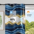 Blue and Gold Marble Pattern Blackout Curtains,Triple Weaved Fabric ...