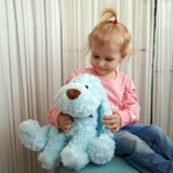 WEIGEDU Furry Poodle Puppy Dog Blue Stuffed Animal Plush Toys for Kids ...