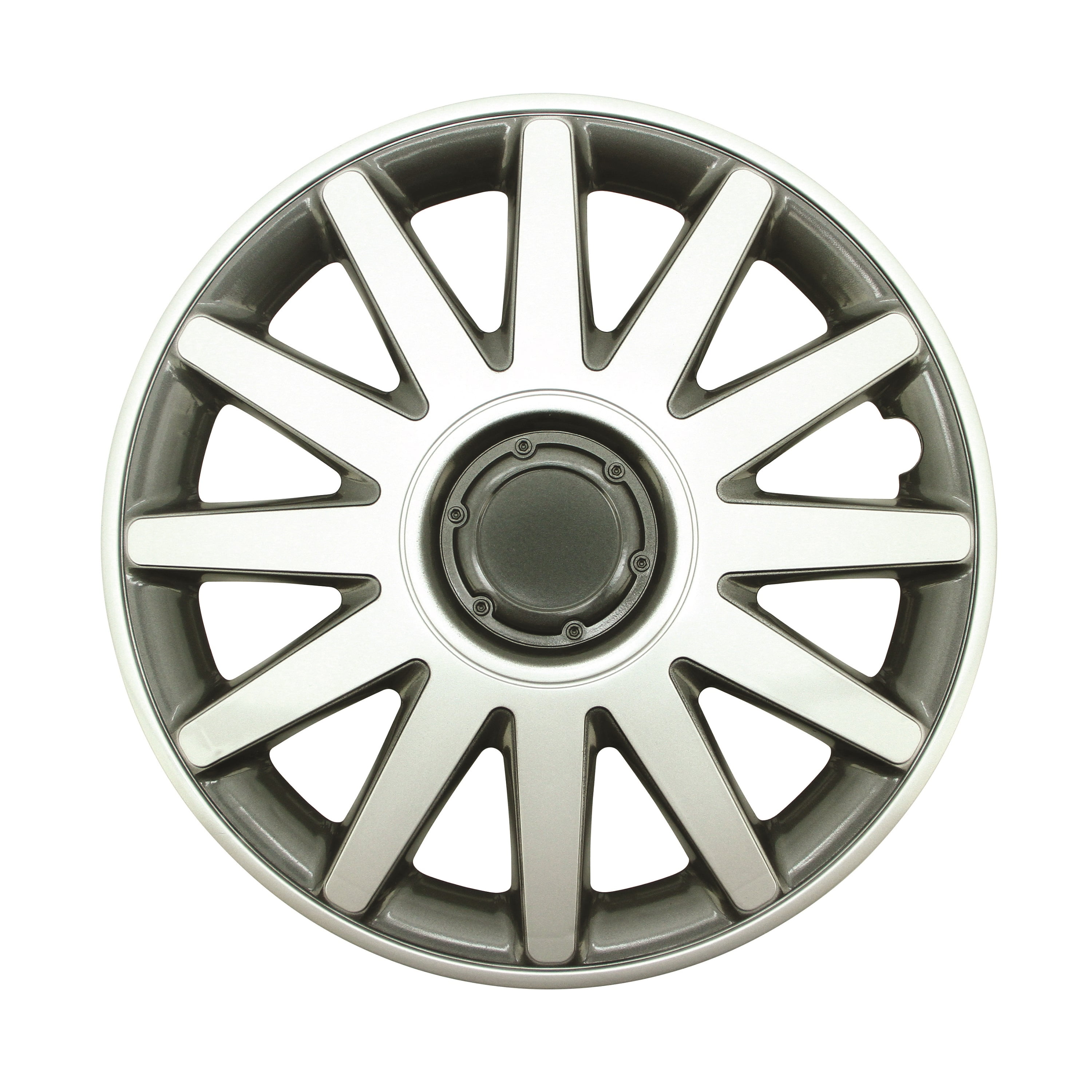 Topline Products C8060-15S Silver/Charcoal 15" ABS Wheel Cover ...