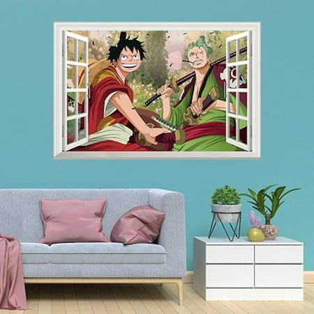 One Piece Zoro Window 3d Wall Stickers Creative Pvc Self Adhesive ...