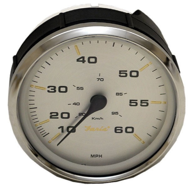 Faria Boat Speedometer Gauge SE8056A | Kronos Silver 4 1/4 Inch ...