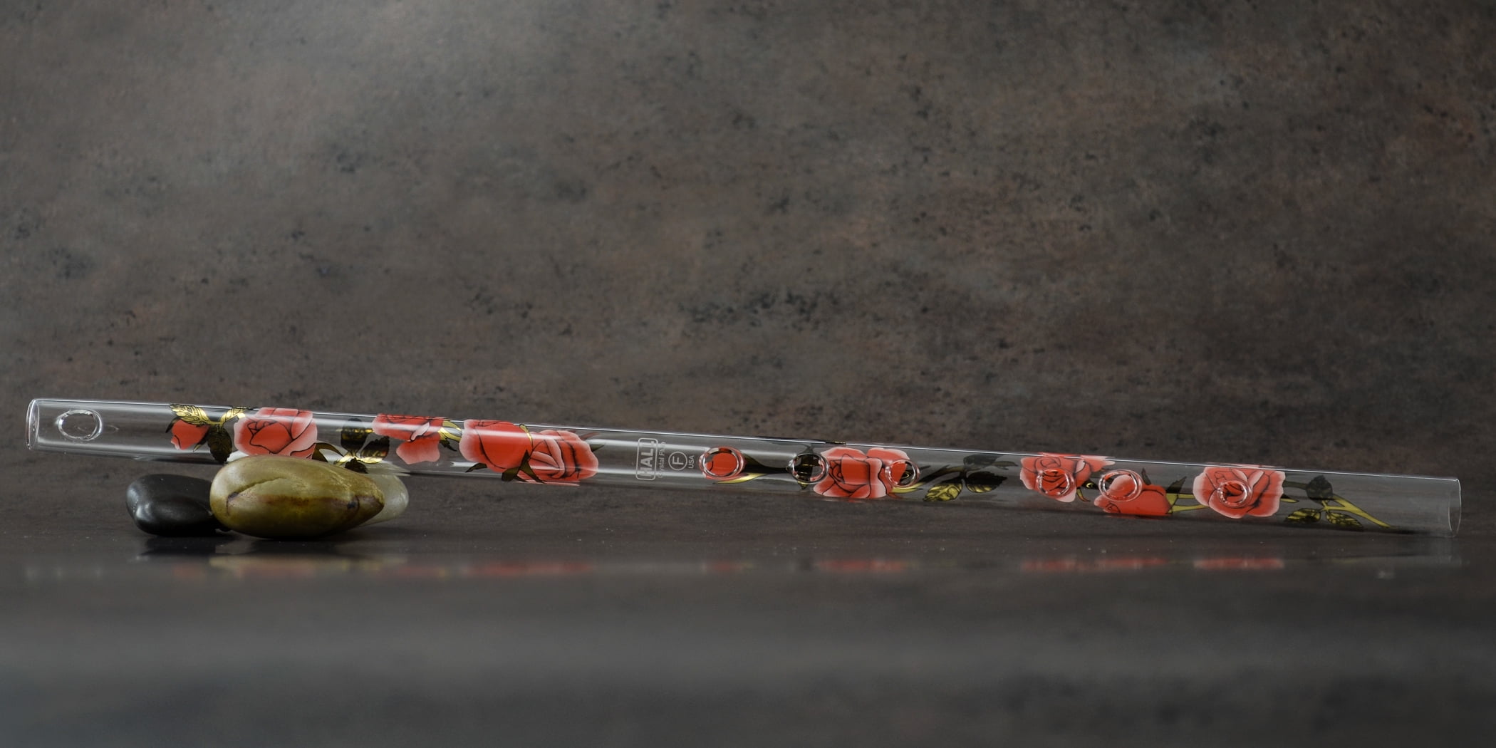 Hall Crystal Flute 11914 - Inline Glass Flute in F - Rose/Gold ...