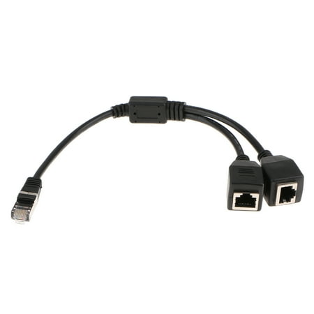 Splitter Adapter 1 to 2 Ways Dual Female Port LAN Ethernet Cable ...