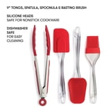 Cooking Light 4 Piece Silicone Cooking Utensils Set, Red - Walmart.com
