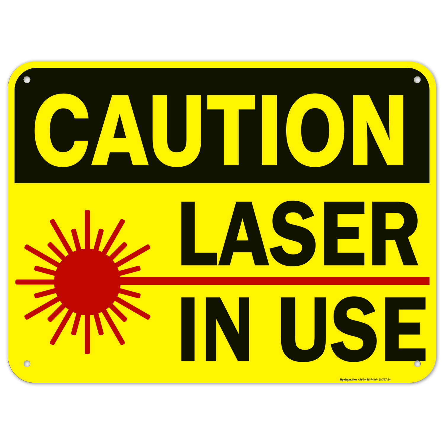 Laser in Use Sign, Caution Sign, - Walmart.com