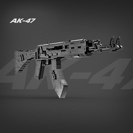 Military Weapon Ak47 Block Gun Continuous Shoot Moc Ww2 Building Blocks ...
