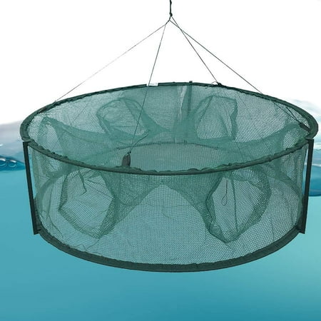 Mesh Crab Fishing Net Crayfish Lobster Shrimp Prawn Hand Trap Foldable ...