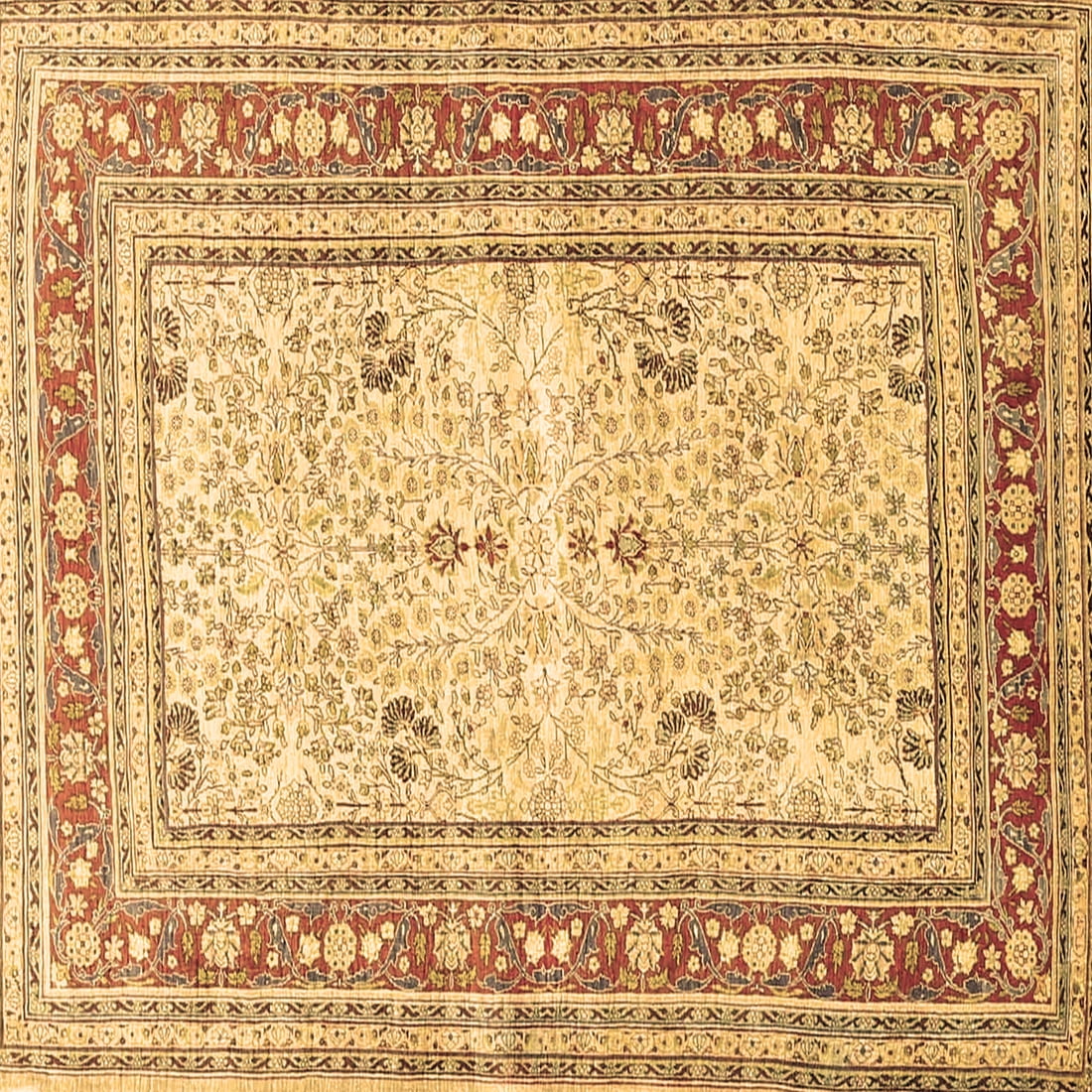 Ahgly Company Indoor Square Persian Brown Traditional Area Rugs, 4 ...