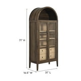 Modway Nolan Tall Arched Storage Display Cabinet in Walnut Hickory ...