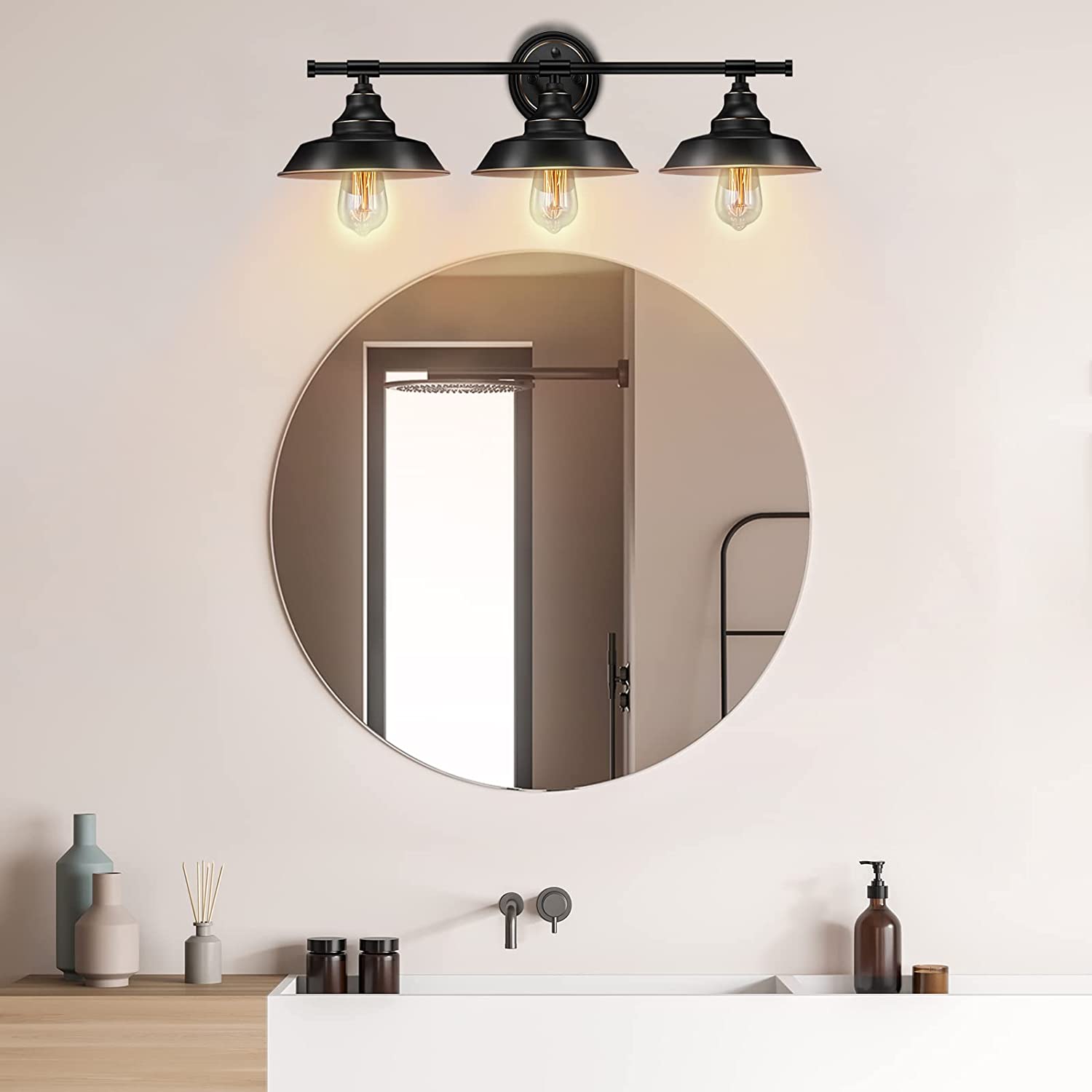 Farmhouse Bathroom Light Fixture 3-Light Vanity Wall Sconce Light ...