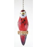 Red Parrot Painted Wooden Hand Carved Ceiling Fan Pull - Walmart.com