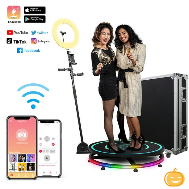 MWE 31.5" 360 Photo Booth Machine for Parties, Ring Light APP Remote ...