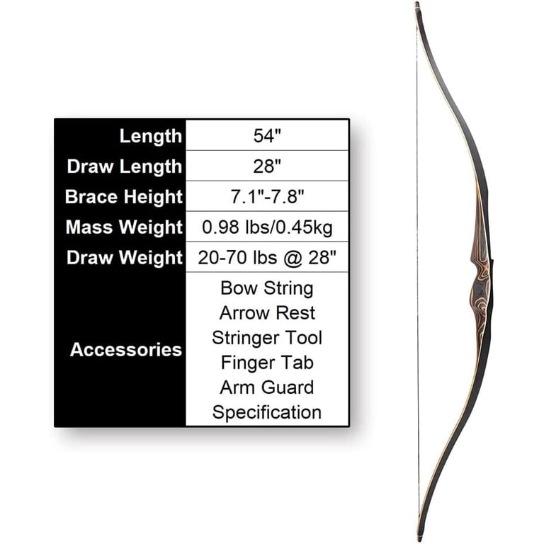 Recurve Bows Traditional Recurve Bow - 51.2 Inch Takedown Longbow For ...