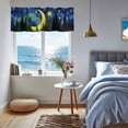 Kitchen Cafe Valance Curtain for Small Windows,Giant Moon Forest ...