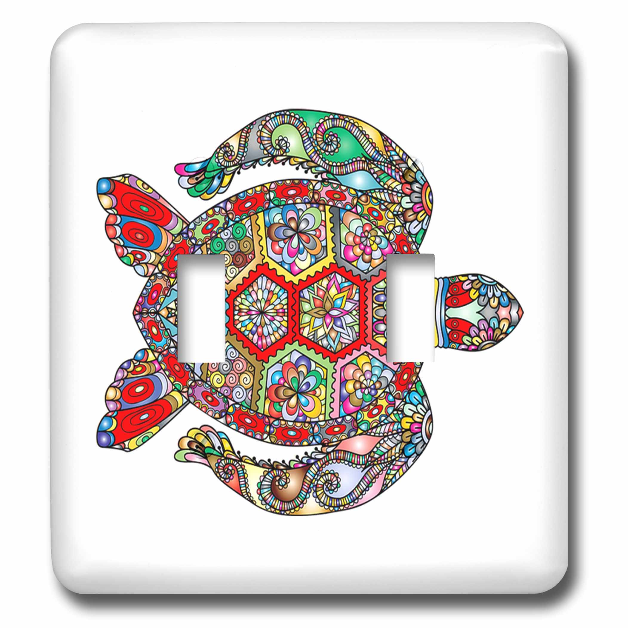 3dRose Image of Vividly Colored Sea Turtle - Double Toggle Switch (lsp ...