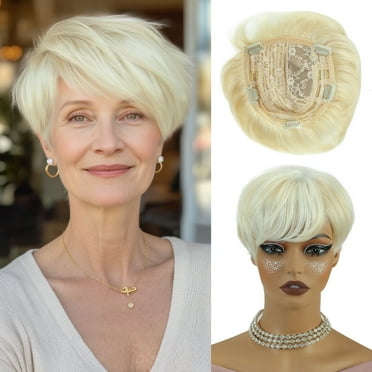 HAIRRO Human Hair Toppers For Women 100% Remy Topper With/Without Bangs ...