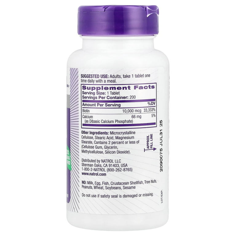 Natrol Biotin 10000 Mcg Maximum Strength Tablets 100count