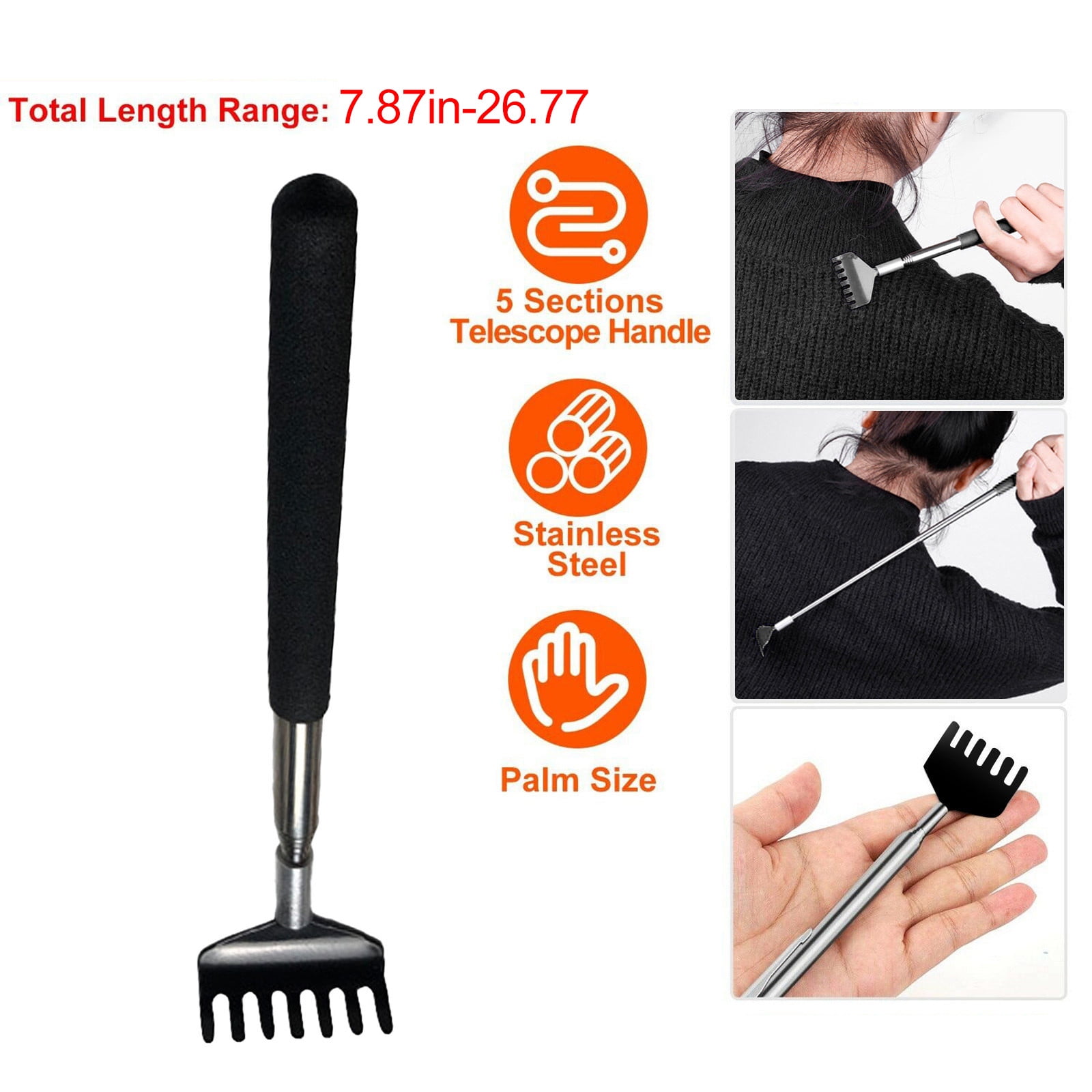 Umitay Portable Extended Back Scraper, Stainless Steel Telescopic Back ...