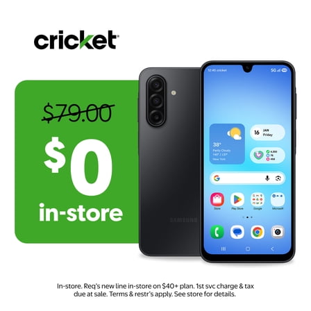 Cricket Wireless Samsung Galaxy A15 5G 64GB, 4GB RAM (Prepaid), Blue ...