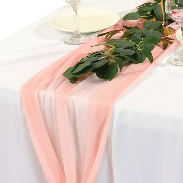 Chiffon Table Runner,Sheer Table Runners 118-157Inches Long for Wedding ...