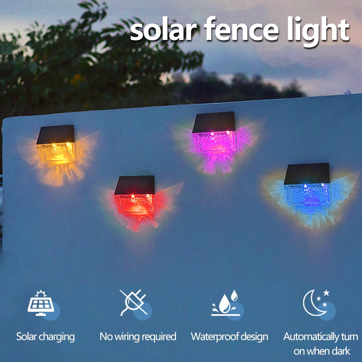 Hands DIY LED Solar Wall Lights Outdoor Solar Fence Lights 800mAh Solar ...
