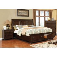 Glam Black Solid Wood CAL Bedroom Set 3pcs FOA CM7128BK-CK Noella ...