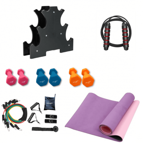 Click here for Hajex Home Gym Starter Kit - 32 Lb Neoprene Dumbbe... prices