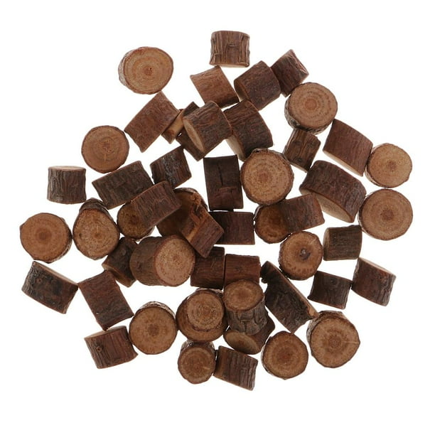 50 Pieces Rustic Natural Round Wood Log Slices Wood Block For Kids ...