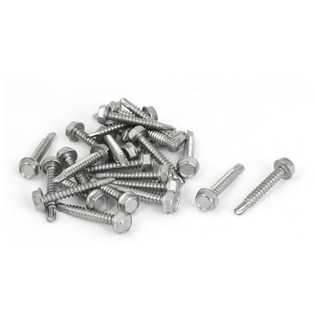 M4.8 x 32mm Thread Hex Washer Head Self Drilling Tek Screws Bolts 25 ...