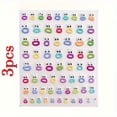 3pcs Vibrant Cartoon Monster Face Nail Art Stickers - Fun Self-Adhesive ...