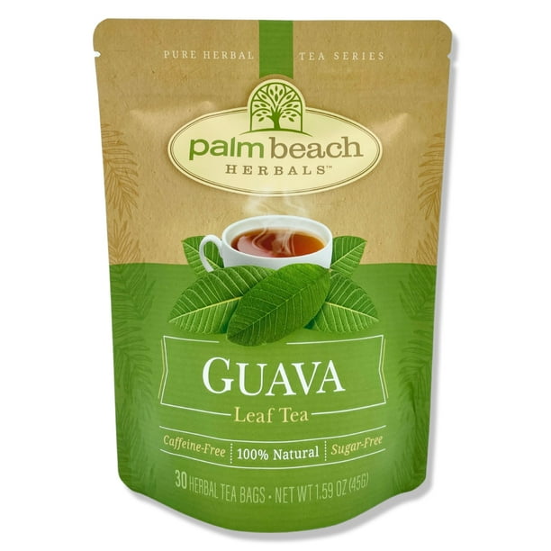 Palm Beach Herbals Guava Leaf Tea, 30 Count Tea Bags, Caffeine-Free ...
