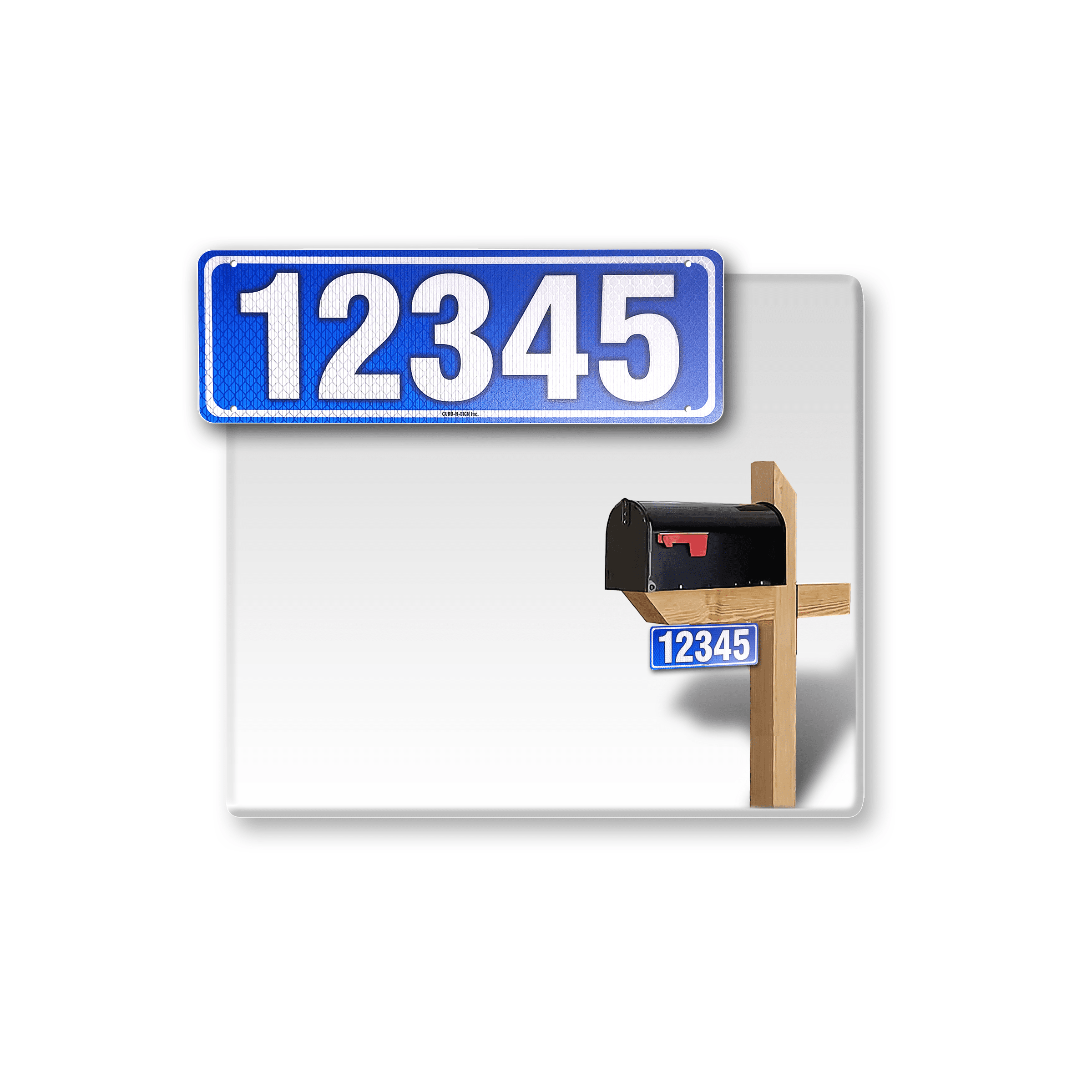 Curb-N-Sign Reflective 911 Address Sign for Mailbox, Single/Double ...