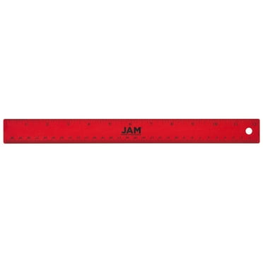 JAM Paper Stainless Steel Ruler, 12-inch, Nonskid Cork Back, Black ...