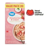 Great Value Strawberries & Cream Instant Oatmeal Value Pack, 1.05 oz ...