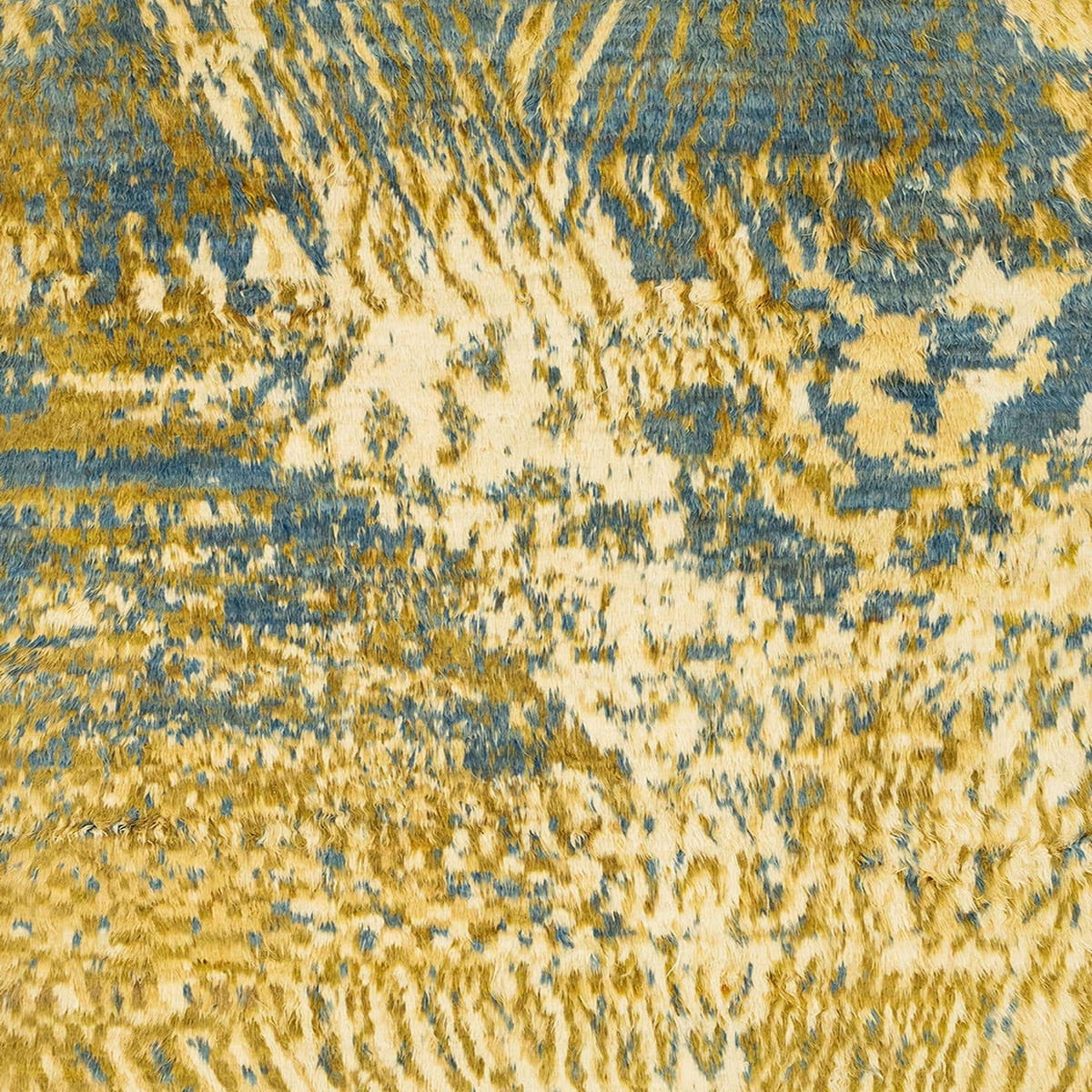 Ahgly Company Indoor Square Abstract Chrome Gold Yellow Abstract Area ...