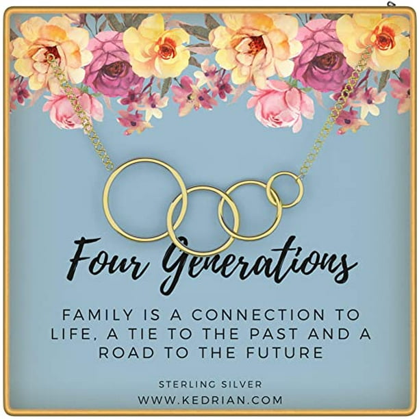 KEDRIAN Four Generations Necklace, 925 Sterling Silver, Great Grandma ...