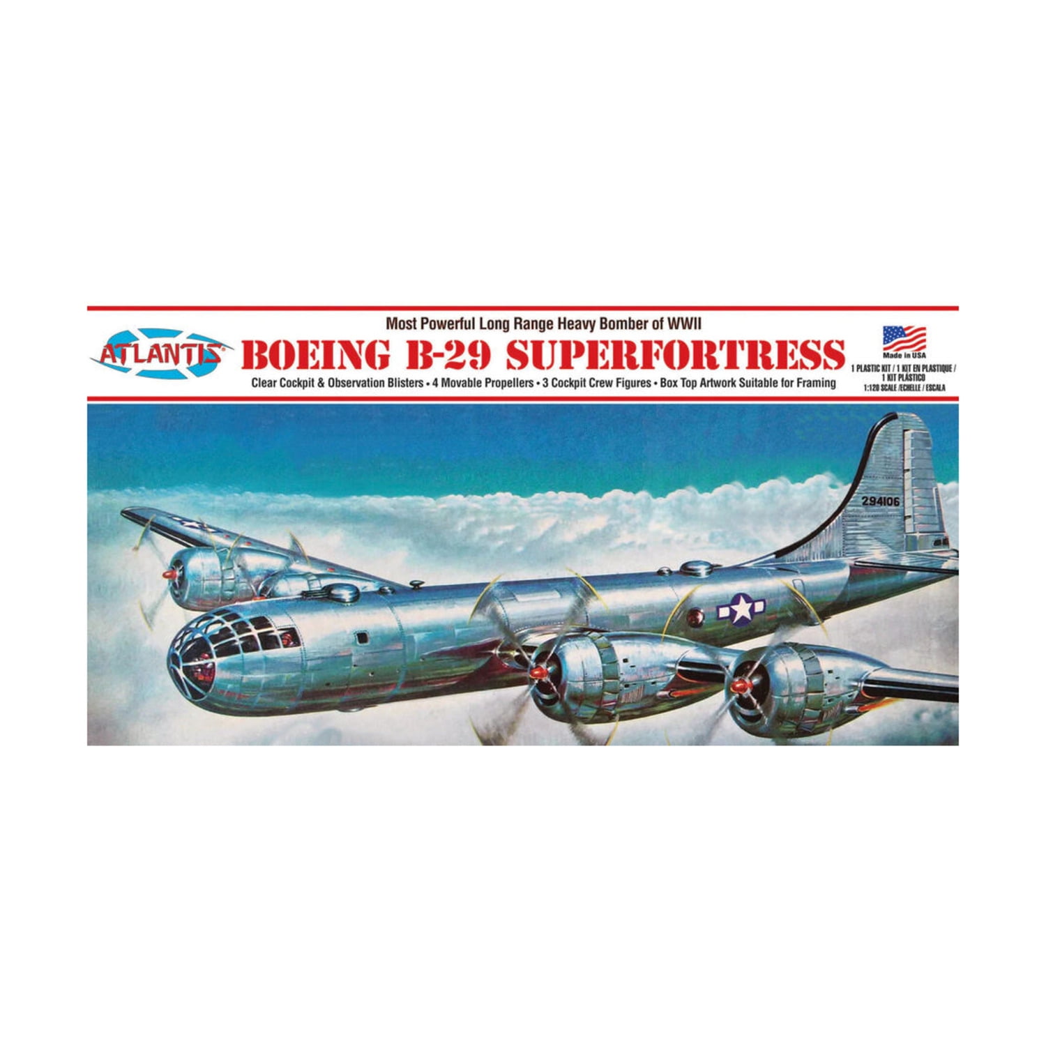 Atlantis Models AANH208 1-208 Scale Boeing B-29 Superfortress Plastic ...
