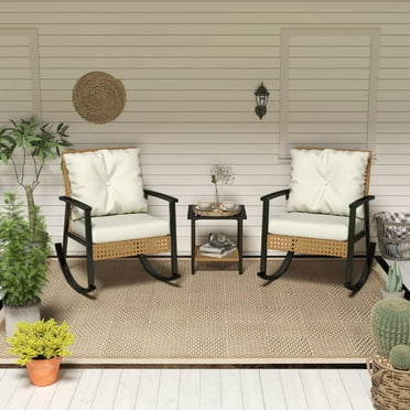 SKYNE 3 Pieces Outdoor Bistro Set, Small Patio Set with Stackable Mesh ...