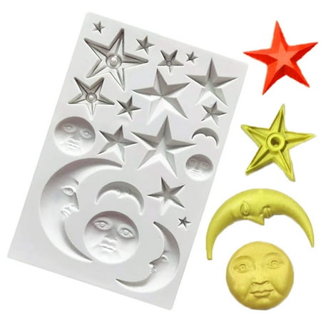 Surrme Moon and star shape silicone molds, sun, moon and stars design ...