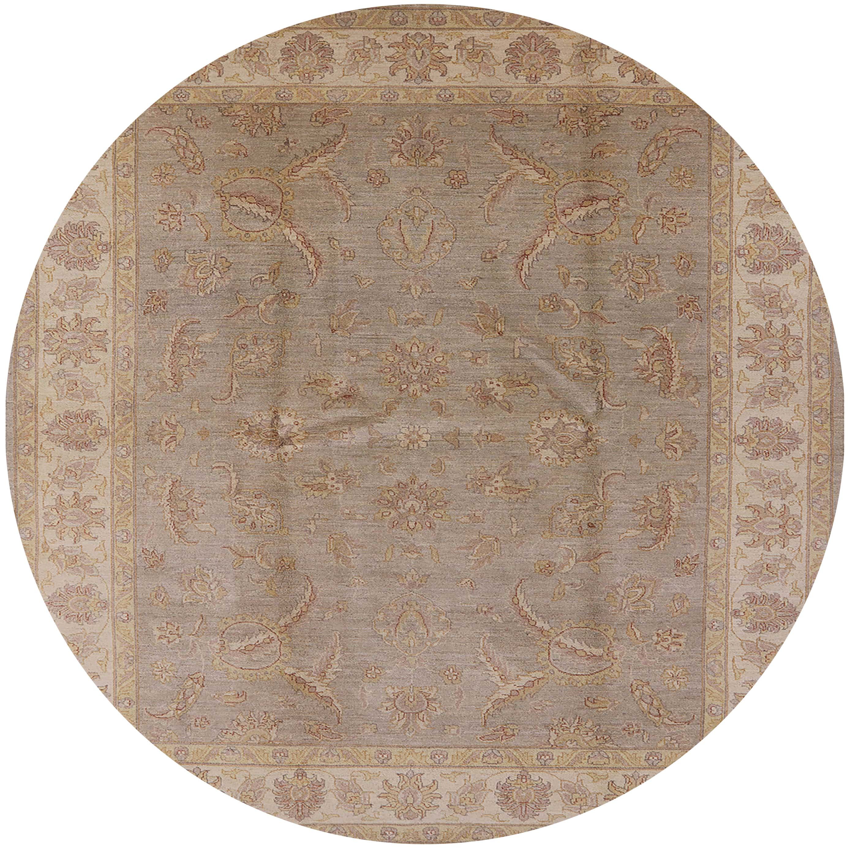 Ahgly Company Indoor Round Mid-Century Modern Camel Brown Oriental Area ...