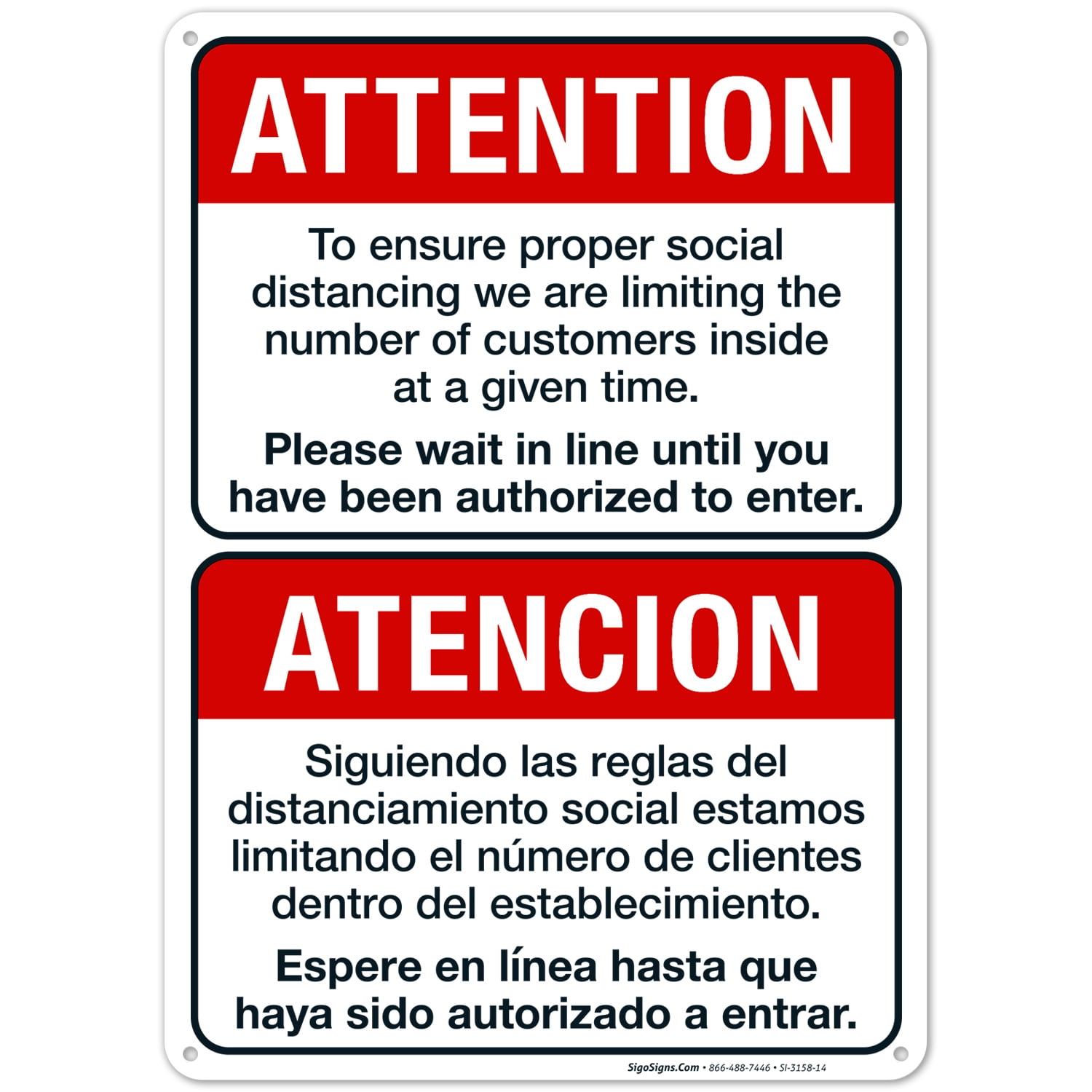 Bilingual Social Distancing Sign, Social Distance Sign, English Spanish ...