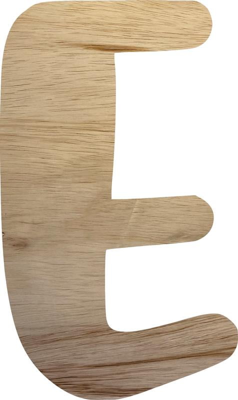 Wooden Letter Craft Blank, Unfinished 14'' Tall Letter E, DIY Bright ...