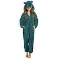 Girls Winter Hooded Jumpsuit Pajamas With Cat Ears And Eye Cozy ...