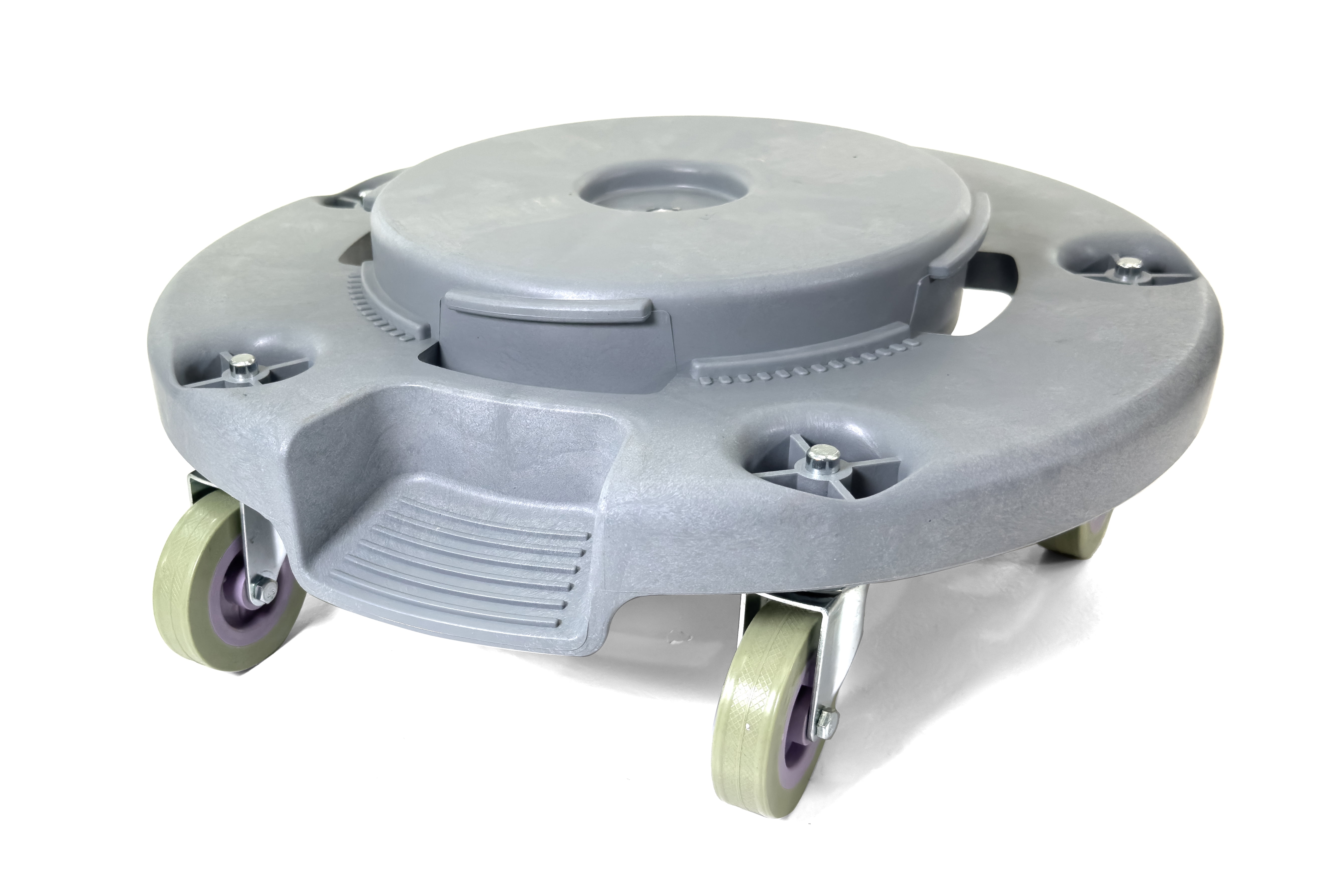 Trash Can Dolly | Heavy-Duty Plastic | 5 Casters | Foot Stabilizer ...